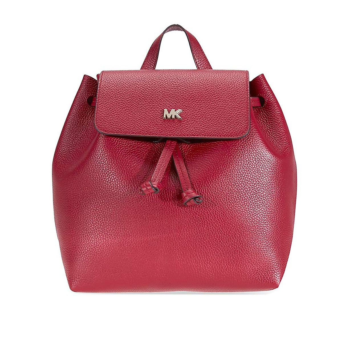 Michael Kors Junie Medium Pebbled Leather Backpack - Maroon