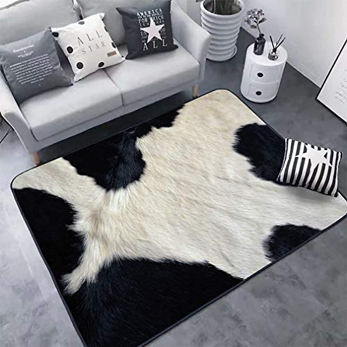 LIKETN 3D Imitation Animal Fur Area Rug Living Bedroom Zebra Outdoor Rugs Tiger Print Pattern Leopard Carpet Indoor Runner Rugs Washable Door Mat Kid's Room Home Décor 2' X 3'