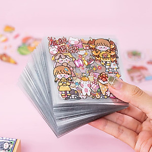 100 PCS Cute Cartoon Animal Stickers,Kawaii Transparent PET Sticker Sheets for Scrapbooking Bullet Journaling,Diary,DIY Arts Crafts,Album,Planners,Junk Journal