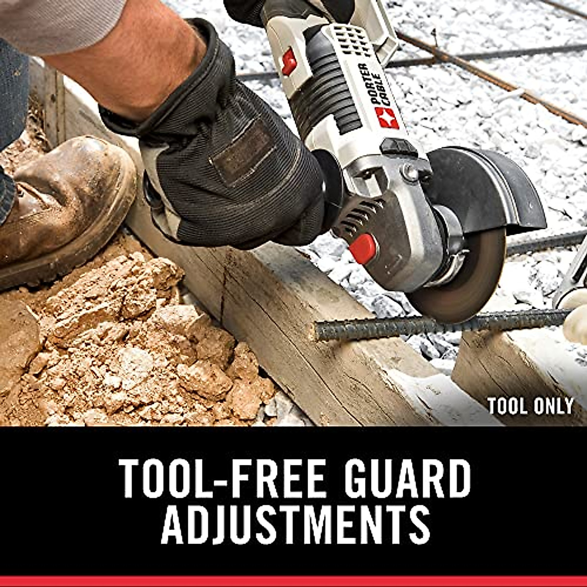 PORTER-CABLE 20V MAX* Angle Grinder Tool, 4-1/2-Inch, Tool Only (PCC761B)