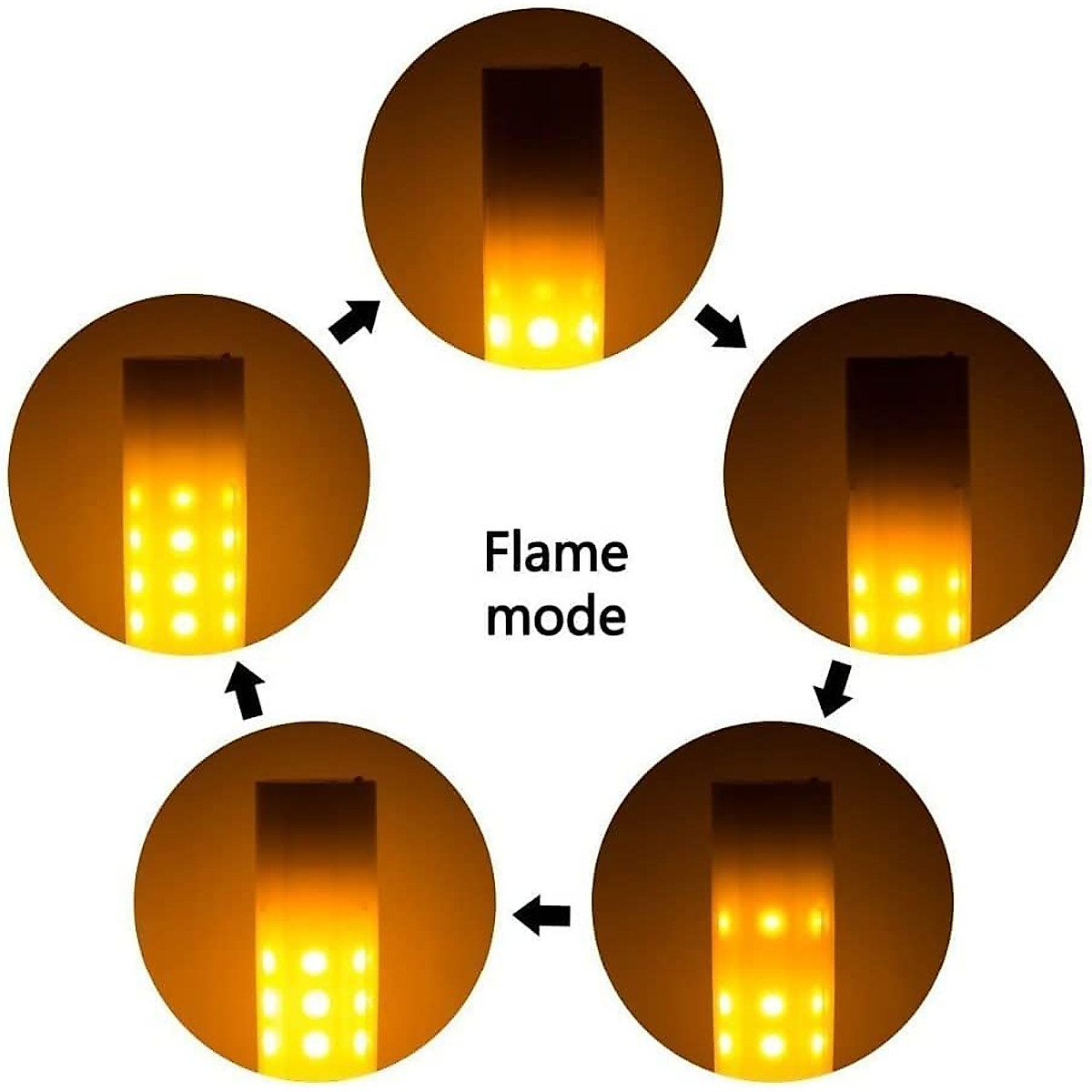 6-Pack G4 LED Flame Effect Light Bulb 3W DC 12V 220 Lumen ,Flame Light Bulbs , Fire Light Bulb,Flicker LED Flaming Bulb