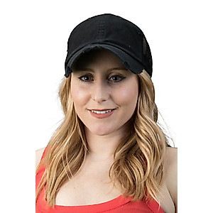 Funky Junque Distressed Trucker Dad Hat - Black