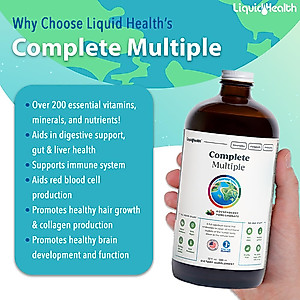 LIQUIDHEALTH 32 Oz Liquid Multivitamin for Adult Men & Women - Complete Multiple, Natural Immune Support, Non-GMO, Vegan, Gluten Free, Sugar Free, Prebiotic Fiber Vitamins Supplement (2-Pack)