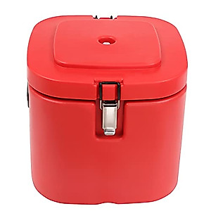 Gdrasuya10 Insulated Soup Carrier Coolers, Commercial 2.5 Gallon Food Warmer Box Large Insulation Barrel Cooler or Hot Carrier for Restaurant, Canteen, Home, Red