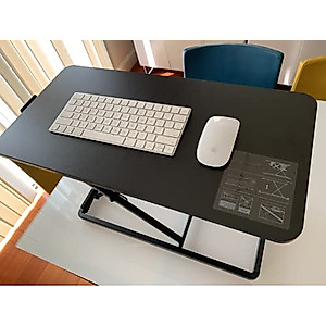 Mount Plus KBT10 Ultra Slim 24" Laptop, Keyboard and Mouse Stand | Sit Stand Adjustable Riser for Standing Desks | Lifts Up to 15.6 inches in Height | 5 Height Levels Riser