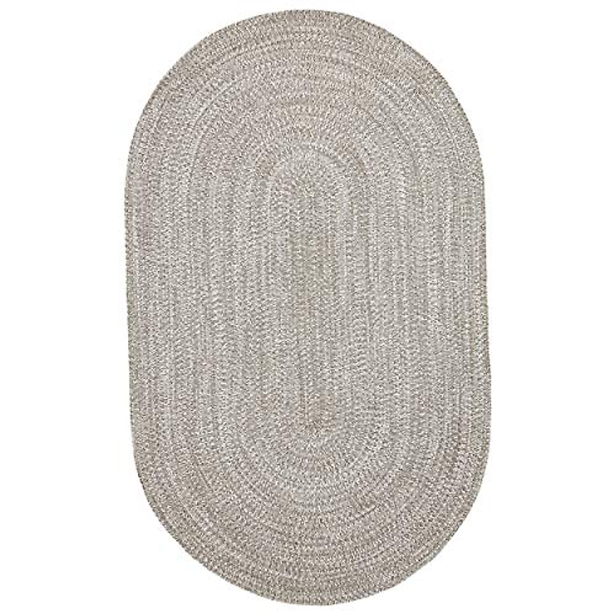 SUPERIOR Reversible Braided Indoor/Outdoor Area Rug, 4' x 6', Slate-White