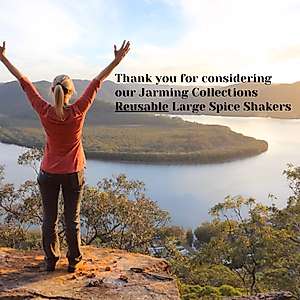 Premium Glass Spice Shakers - 16 oz Versatile Seasoning and Spice Dispenser with Sifting Lids for Popcorn, Cheese, Cinnamon, and Salt, Made in USA by JARMING COLLECTIONS