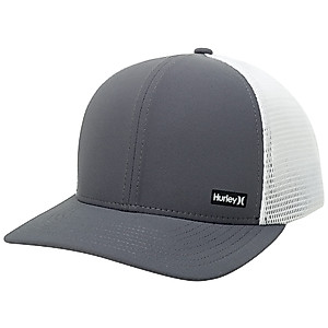 Hurley Men's Caps - H2O-Dri League Baseball Caps for Men with Snapback Closure - Classic Mens Trucker Hats (S-XL), Grey/White