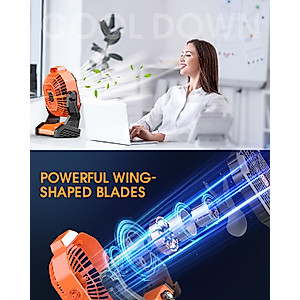 10400mAh Solar Fan, Camping Fan with Solar Panel, 7W 9-Inch Rechargeable Battery Operated Fan for Outside, LED Lantern, Stepless Speed and Quiet Battery Powered Solar Tent Fan for Tent,Outdoor, Office