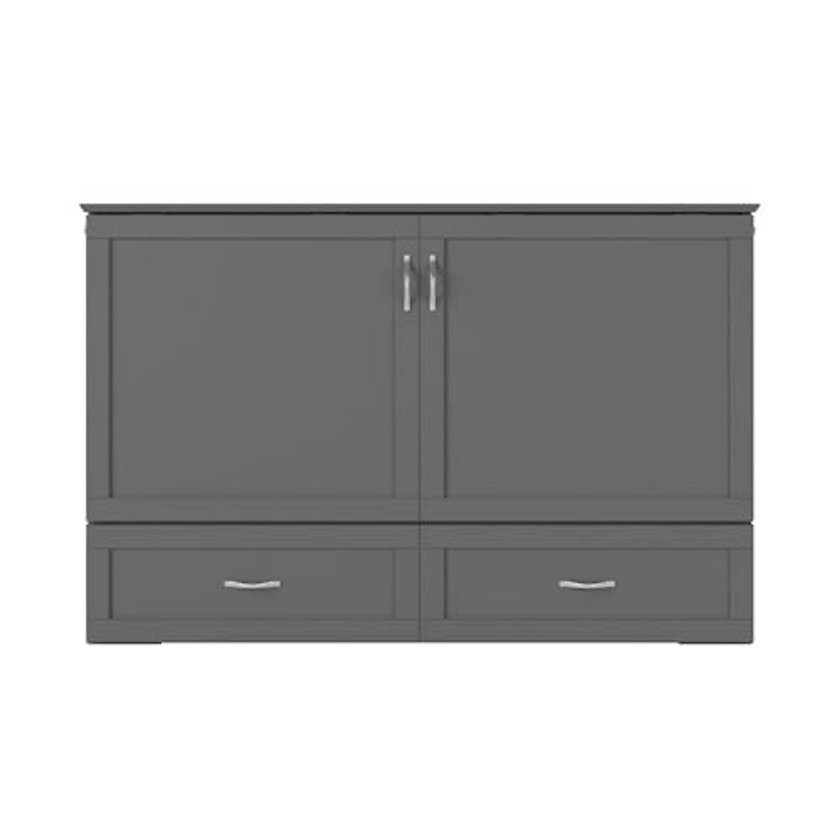 AFI, Raleigh Modern Queen Solid Wood Murphy Bed Chest with Mattress in Grey