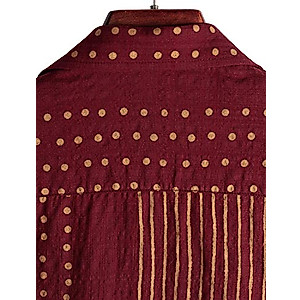 VATPAVE Mens Summer Tropical Shirts Short Sleeve Button Down Aloha Hawaiian Shirts Small WineRed