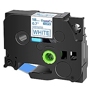 USUPERINK 1PK Compatible for Brother P-Touch Label Maker Tape TZe-243 TZ-243 TZe243 TZ243 Blue on White 18mm 3/4 inch 0.7'' x 26.2ft Laminated TZe TZ Label Tape for PT-D600 D400 D450 H300
