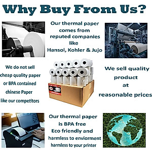 (32 Rolls) 3 1/8 x 230 Thermal Paper Receipt Rolls fits all Clover POS Cash Register Printers, Star Micronics SCP700 TSP100 TSP300 TSP400 TSP500 TSP600 TSP 700 TSP2000 CT S300 from BuyRegisterRolls