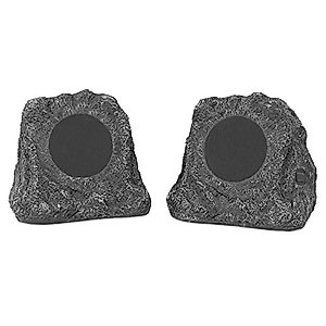 Victrola Outdoor Rock Speaker Pair - Wireless Bluetooth Speakers for Garden, Patio, Waterproof Design, Built for all Seasons, Rechargeable Battery, Wireless Music Streaming, Charcoal