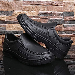 Hbeylia Slip On Loafers for Men Fashion Casual Waterproof Leather Walking Driving Shoes Soft Comfortable Memory Foam Low Top Fashion Sneakers Boat Shoes for Male