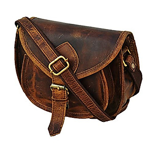 Satchel And Fable Handmade Women Leather Vintage Brown Cross Body Shoulder Bag (Medium, Brown)