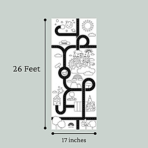 Zoe & Jim Giant Coloring Paper roll for Kids. Large Coloring Roll. 26 feet x 17 inches of Preschool Play Fun. Craft kit roll. Coloring Activity Banner. Toddler Art and Creativity Toys., White