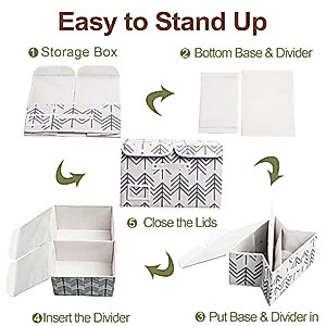 Edergoo Storage Bins with Lids, 2 Pack Large Storage Basket with Lid & Handles, Collapsible Storage Box for Closet, Bedroom, Dormitory Organization, White