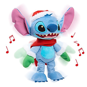 Just Play Disney Holiday Dancing Stitch 14-Inch Feature Plush, Kids Toys for Ages 3 Up