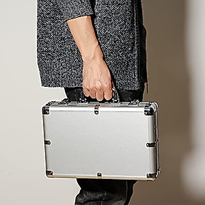 Deluxe Hard Aluminum 200 Battery Storage Organizer case with tester, Safe Fireproof Batteries container holder caddy box with handheld checker, hold 60 AA, 86 AAA, 8 C, 8 D, 8 9V Batteries(no battery)