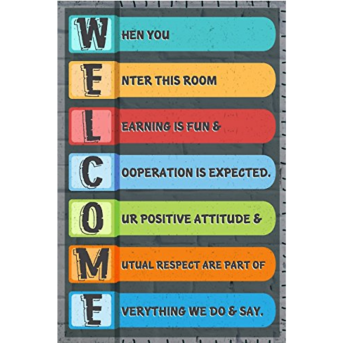JSC142 Welcome Classroom Poster | 18-Inches by 12-Inches | 100lb Gloss Poster Paper