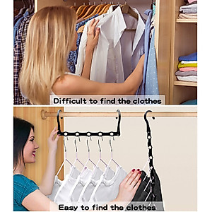 Closet Organizer,12 Pack Stronger Closet Organizers and Storage Clothes Hanger with 5 Holes Closet Storage for Heavy Clothes,College Dorm Room Essentials Magic Closet Organization Space Saving Hangers