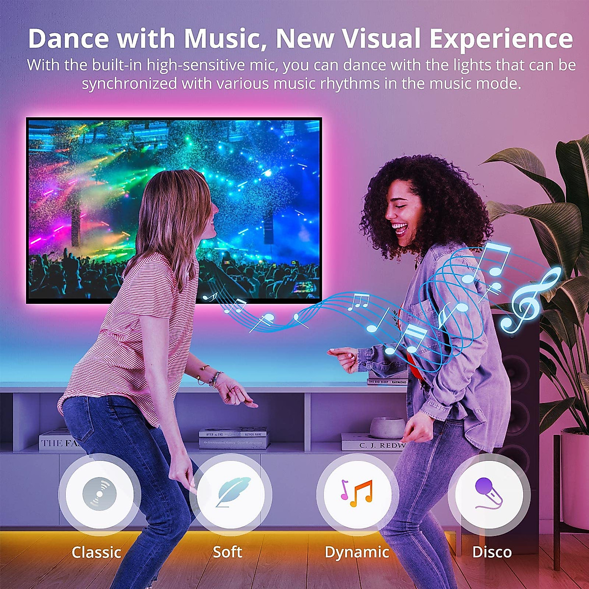 SONOFF L3 Smart WiFi Led Strip Lights, Alexa Led Strip Lights for Bedroom, Room, 16.4ft RGB 5050 Color Changing Led Lights, APP/Voice Control