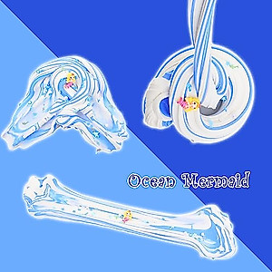 2 Pack Butter Slime Kit with Ocean Mermaid and Candy Charms, Cute Preppy and Aesthetic Stuff, Stress Relief Toys and Cool Birthday Gifts Ideas for Girls and Boys, Scented Party Favors for Kids