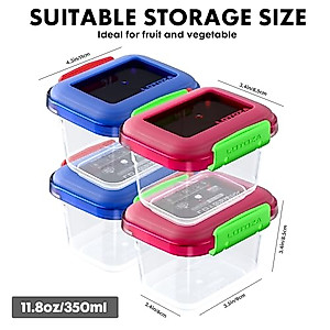 12oz Small Food Storage Containers with Lids Airtight BPA Free To Go Fruit BPA Free for Chia Jam Snack Yogurt 4 SETS 1.5Cup