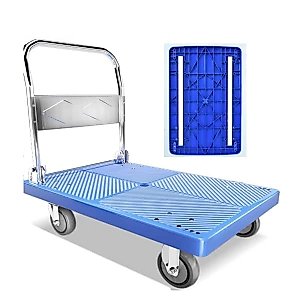 Dolly cart Folding Platform cart with 660/880 lbs Weight Capacity Push Cart Dolly Moving Platform Hand Truck Add 2 reinforcing Steel bar in it 360 Degree Swivel Wheels Loading and Storage (880lbs)