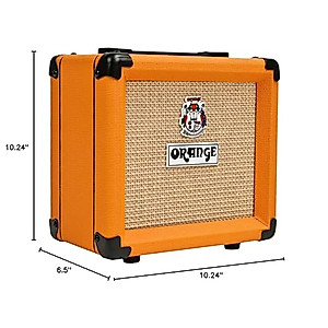 Orange PPC108 1x8” Closed-Back Speaker Cabinet Bundle with Orange MT20 Micro Terror Amp Head, Orange Woven Guitar Cable, Speaker Cable and Liquid Audio Polishing Cloth (5 Items)
