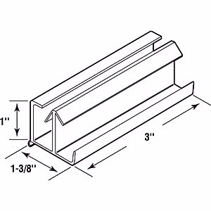 Prime-Line M 6217 Tub Enclosure Bottom Guide, For Frameless Panels, Clear vinyl, Snap-in (Single Pack)