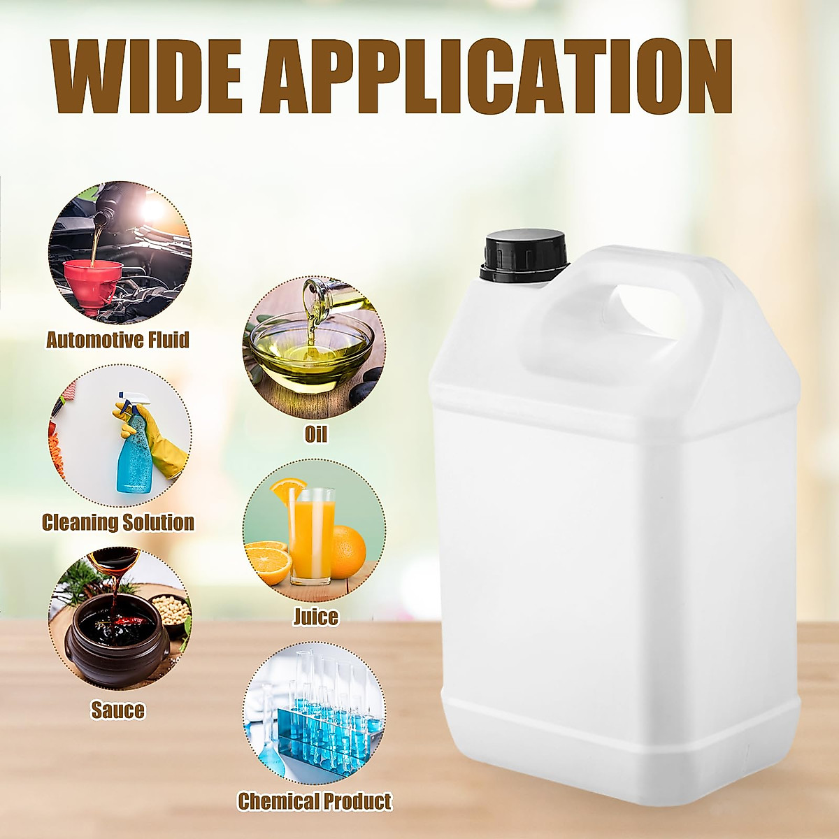 Skylety 8 Pack 1 Gallon Plastic Jug with Lid and Handle Storage Containers Jugs Empty Gallon Containers Commercial Plastic Jugs for Liquids Water Sauces Soaps Detergents