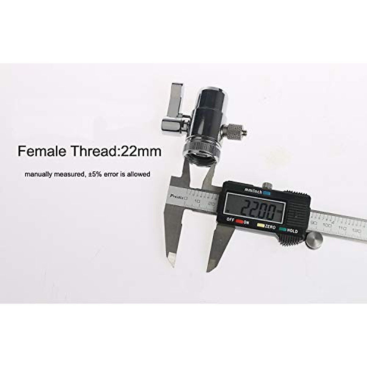 PureSec Kitchen Sink Faucet Diverter Valve(Black Lever type) with M22(≈22mm) Inner Threaded Swivel Collar and 1/4 inch Single Way Outlet for Countertop&unersink Water filtration System