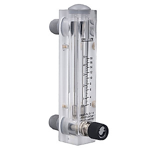 Liquid Flowmeter, Panel Type High Accuracy Water Meter Acrylic Transparent Adjustable Fluid Meter for Measure and Control The Rate of Liquid Medium, 0.5-5GPM