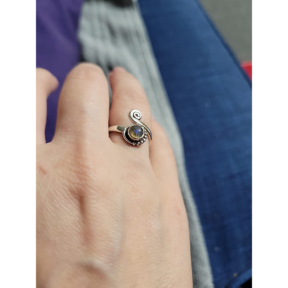 Labradorite Stone Toe Ring 925 Sterling Silver Ring Feet Body Jewellery Handame Toe Ring Gemstone Adjustable Toering For Girls Women Gift Jewellery Labradorite Stone Ring Midi Ring