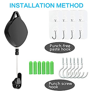 VR Cable Management(6 Packs) Retractable Ceiling Pulley System for Oculus Rift/Rift S/HTC Vive/Vive Pro Data Charging Wire for Quest2/Quest/GO/Valve Index VR Accessories (Black)