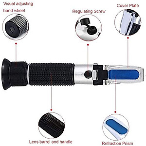 AIHG Hand Held Refractometer,Portable 0~32% Brix Meter Refractometer for Food Fruit Beverages Beer Wine Sugar Content Test