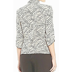 Alex Evenings Women's Plus Size Printed Mandarin Neck Twinset Tank Top and Jacket, White/Black, 1X