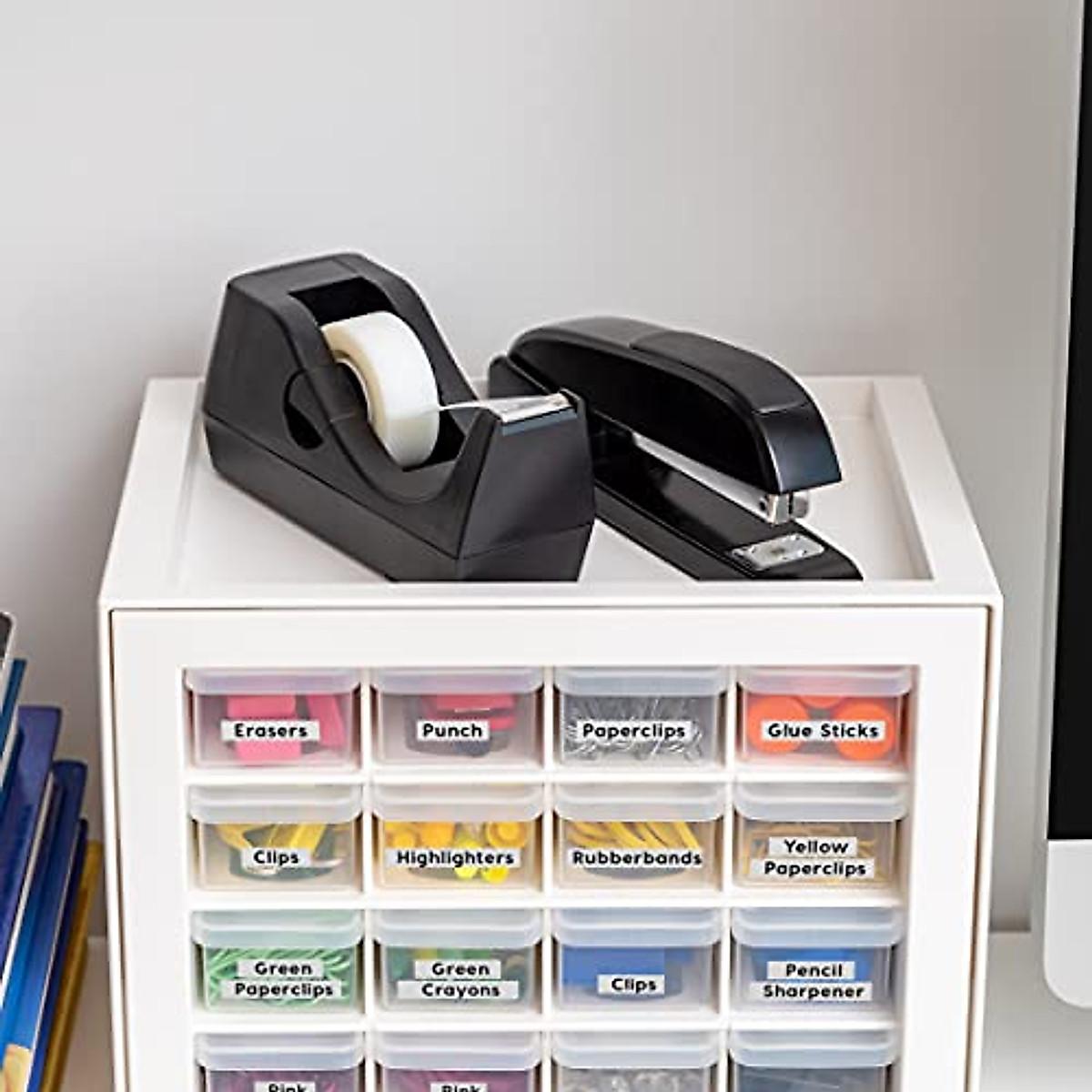 IRIS USA 16 Drawer Stackable Storage Cabinet for Hardware Crafts and Toys, 10.63-Inch W x 7-Inch D x 8.75-Inch H, White - Small Brick Organizer Utility Chest, Scrapbook Art Hobby Multiple Compartment