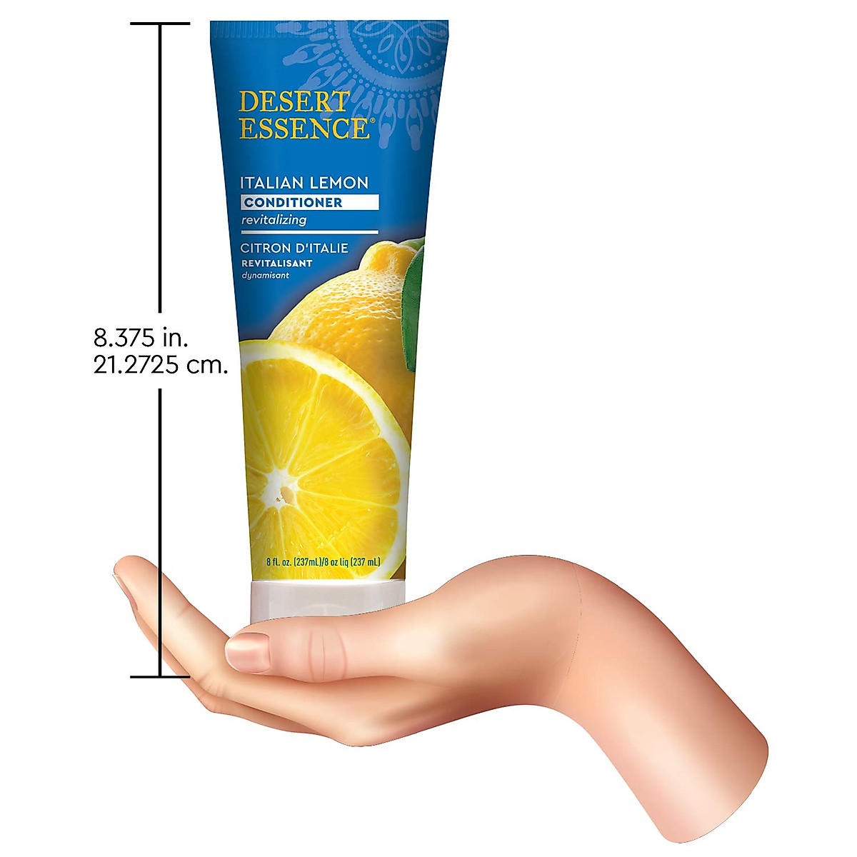 Desert Essence Italian Lemon Conditioner - 8 Fl Oz - Revitalizing Hair Detangler - Adds Volume - Shine - Strength - Scented - Certified Organic - Aloe Vera - Vitamin B5 - Cruelty Free - No Parabens