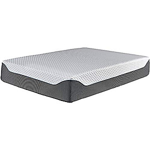 Signature Design by Ashley 14 Inch Elite Plush Mattress, Green Tea & Charcoal Infused Gel Memory Foam, Queen
