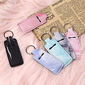 Pengxiaomei 5 Pcs Marble Chapsticks Holder Lip Balm Holder for Lipstick, Valentine's Day Small Gift for Women