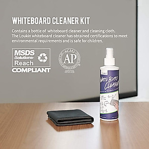 loukin Non-Toxic Whiteboard Cleaner, 8.5oz Dry Erase Board Cleaner, Low-Odor Whiteboard Cleaning Spray with Cloth, Removes Stubborn Marks from Whiteboards
