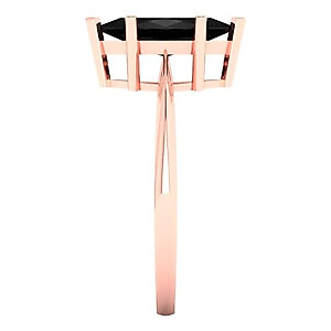 1.50 ct Marquise Cut Solitaire Natural Black Onyx Engagement Wedding Bridal Promise Anniversary Ring 18K Rose Gold Size 5