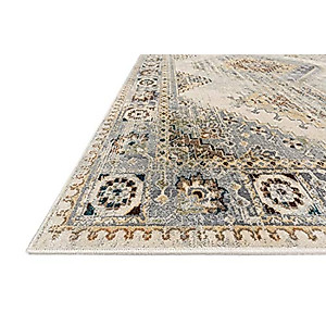 Loloi II Isadora Collection ISA-01 Oatmeal/Silver, Transitional 2'-0" x 3'-0" Accent Rug