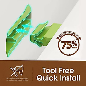 Rolanstar Drawer Dresser-Tool Free Quick Install, 6 Drawers Storage Dresser with Foldable Drawer Dividers, Modern Chest of Drawer, White（Tool Free Except Drawer Handle and Foot）