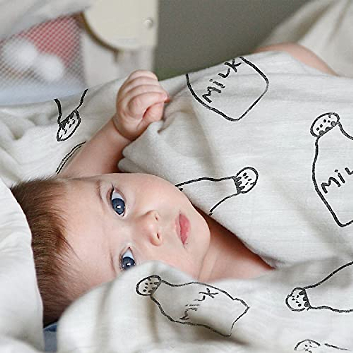 Baby Swaddle Blanket Muslin Silky Soft Blanket Set Breathable for Girls & Boys, Skin-Friendly Baby Receiving Wrap Newborn Gifts, Infant Shower Items, and Toddler Gifts - Pack of 4 (100% Cotton)