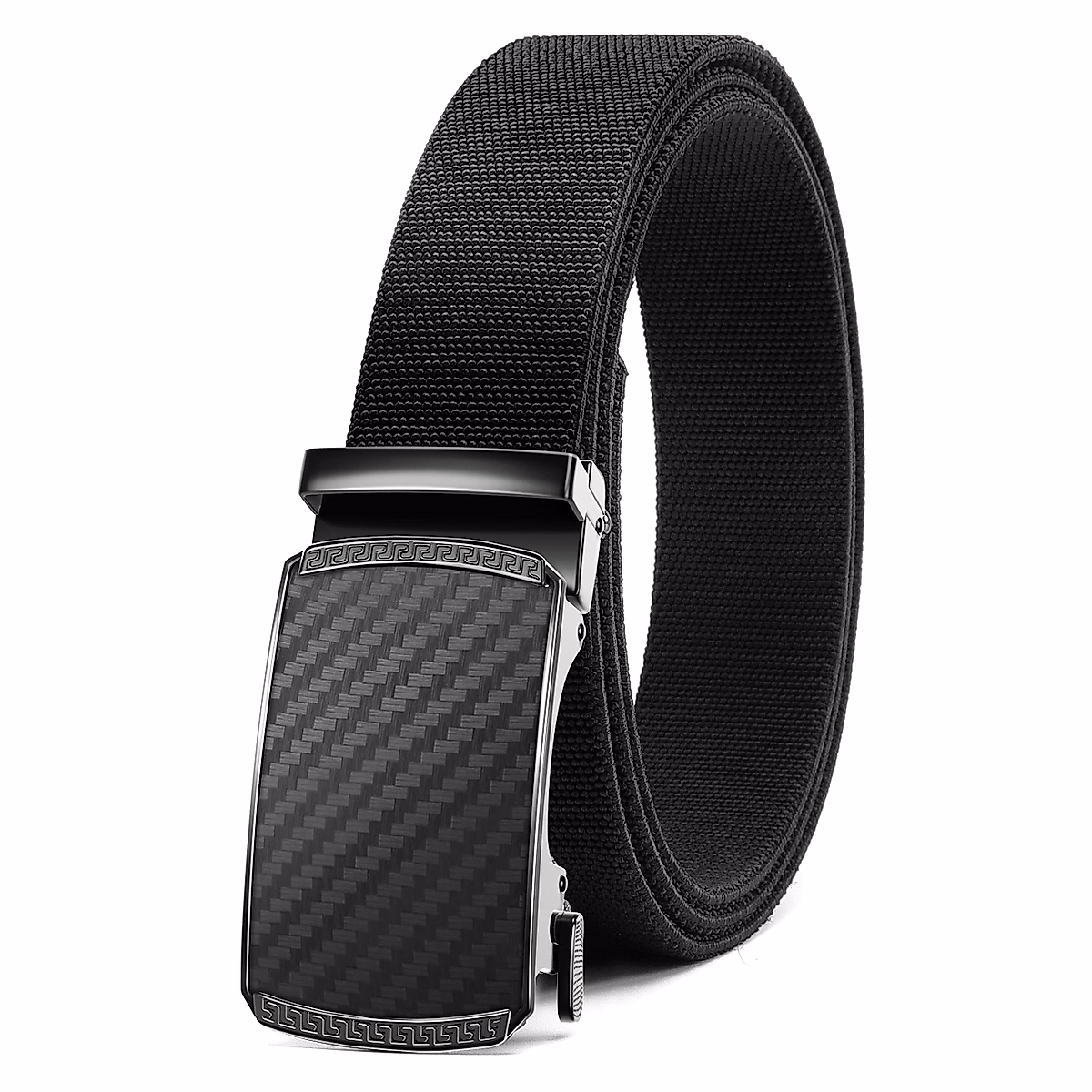 CHAOREN Ratchet Elastic Belt for Men - Nylon Web Adjustable Belt 1 3/8" Fabric Golf Belt - for Casual Wear