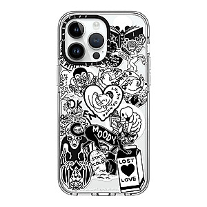 CASETiFY Clear iPhone 14 Pro Max Case [Not Yellowing / 6.6 ft. 3X Military Grade Drop Protection/Magsafe] - matt Darling Sticker Collage - Clear